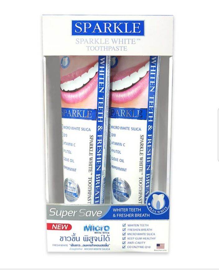 Sparkle White Toothpaste 100g x 2.Tubesสปาร์คเคิล ไวท์ ยาสีฟัน 100 กรัม ...