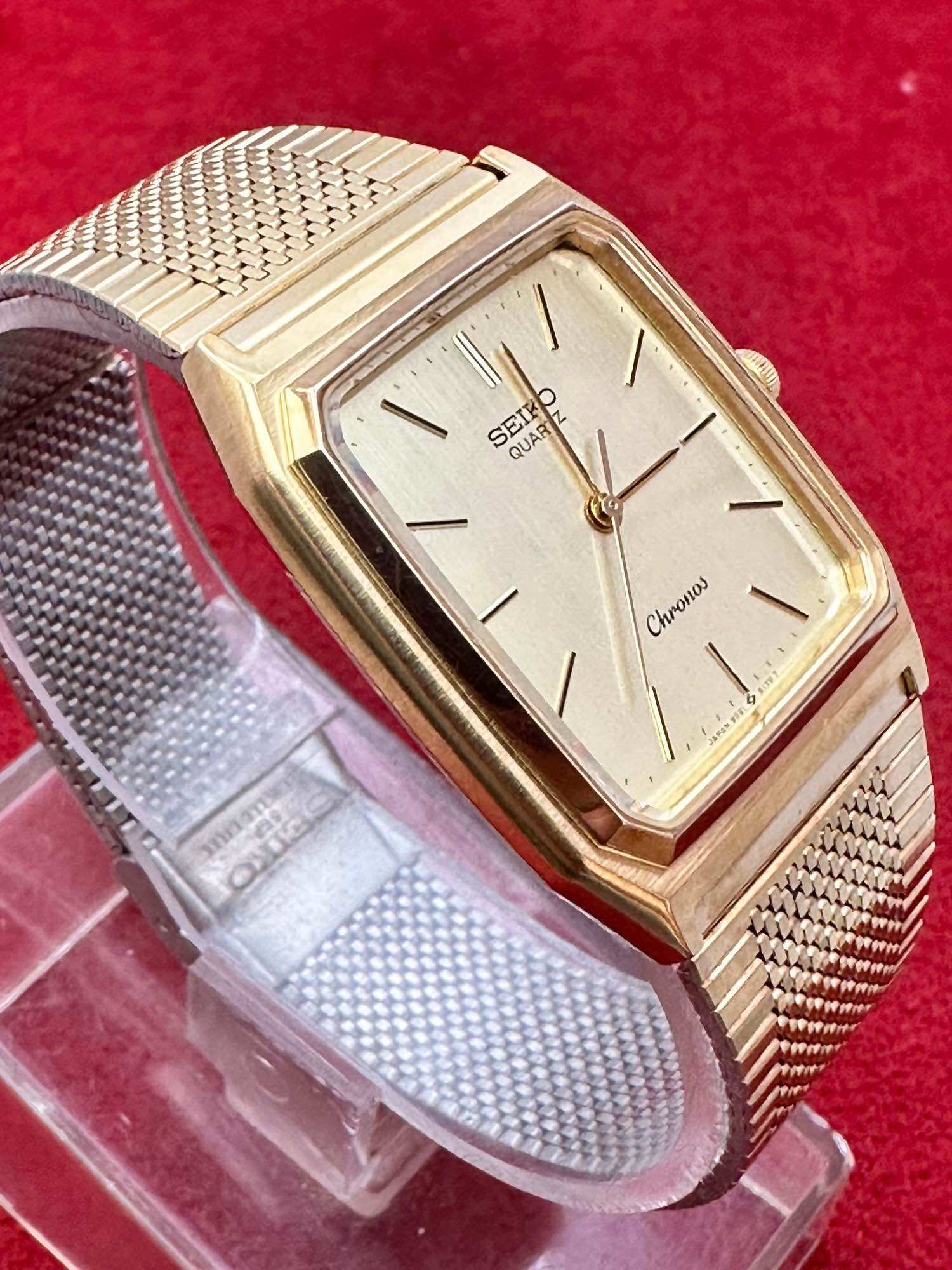 SEIKO Chronos Quartz ตัวเรือนทองชุบ นาฬิกาผู้ชาย มือสองของแท้ | Lazada ...