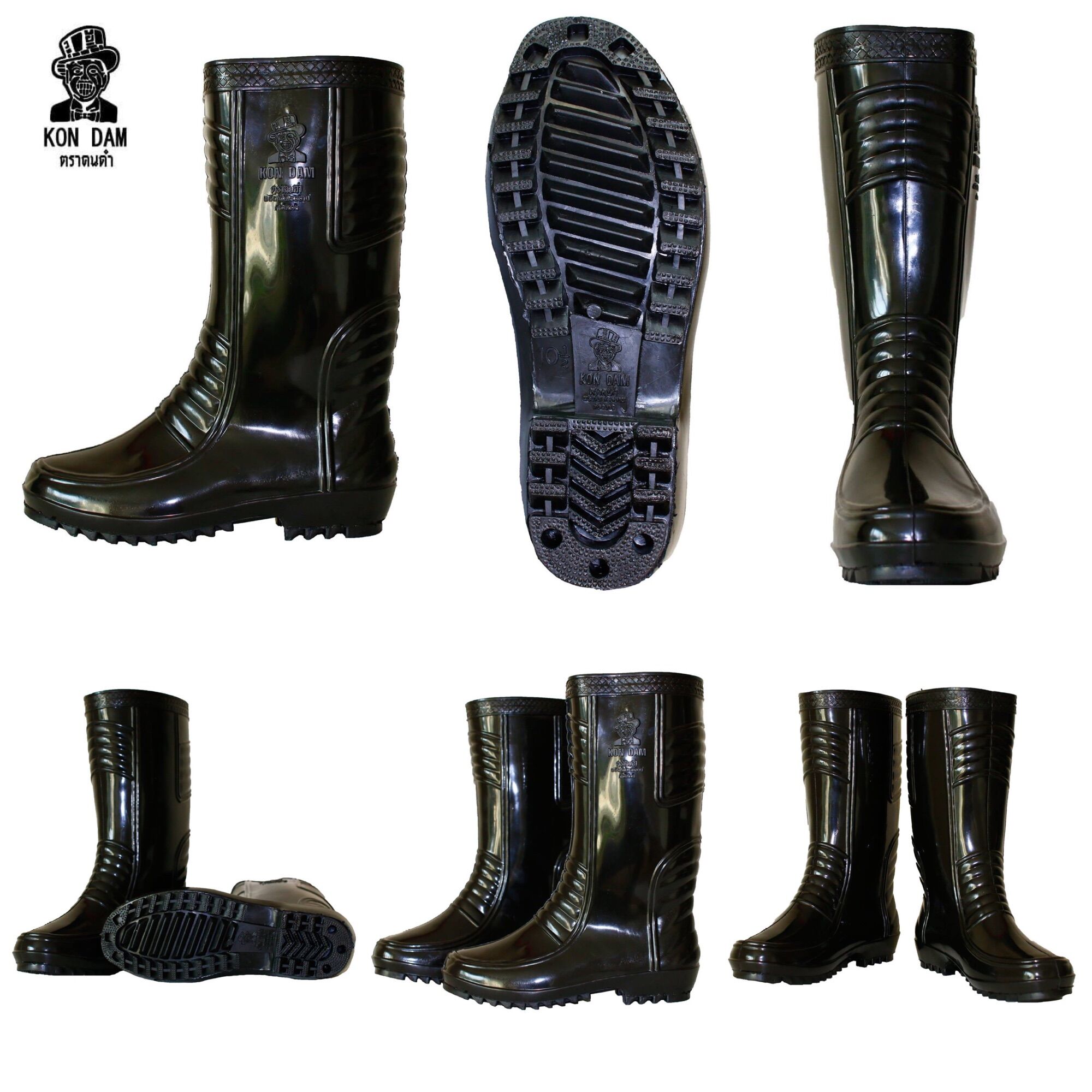 โปรบูทดำส่งท้ายปี รองเท้าบูทยางตราคนดำ รุ่น A3000 สีดำล้วน ส่งตรงจากโรงงานถูกที่สุดในไทย ความสูง ...