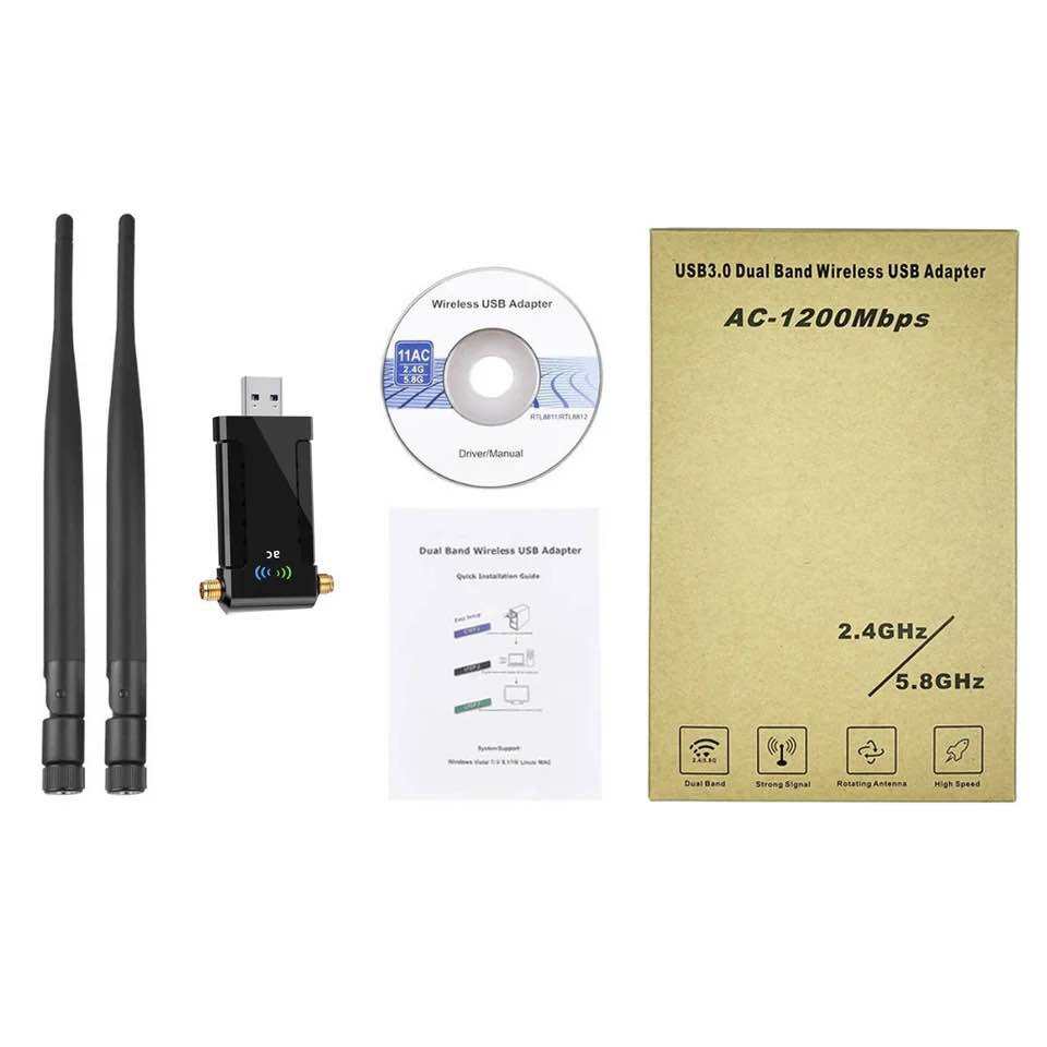 1200Mbps Wireless WiFi WiFi WiFi 2.4GHZ 5.8GHzG RTL8812 USB3.0 WiFi ...
