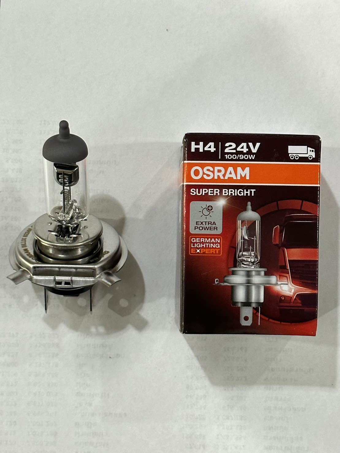 หลอดไฟรถยนต์ Osram H4 24V 100/90W จำนวน 1 หลอด (สำหรับรถบรรทุก)