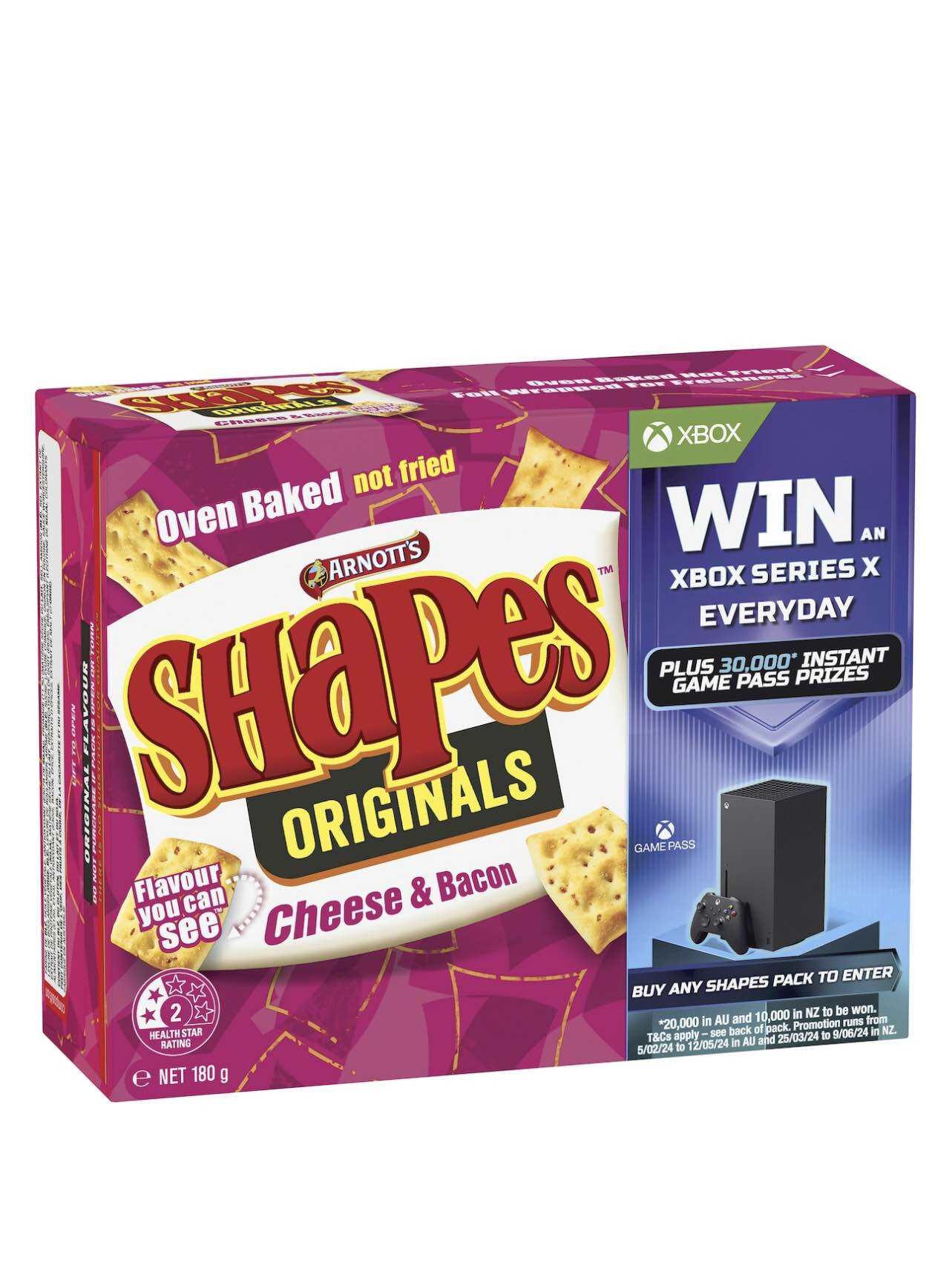 ARNOTTS SHAPES SNACKS CHEESE AND BACON 180g. product for Australia ...