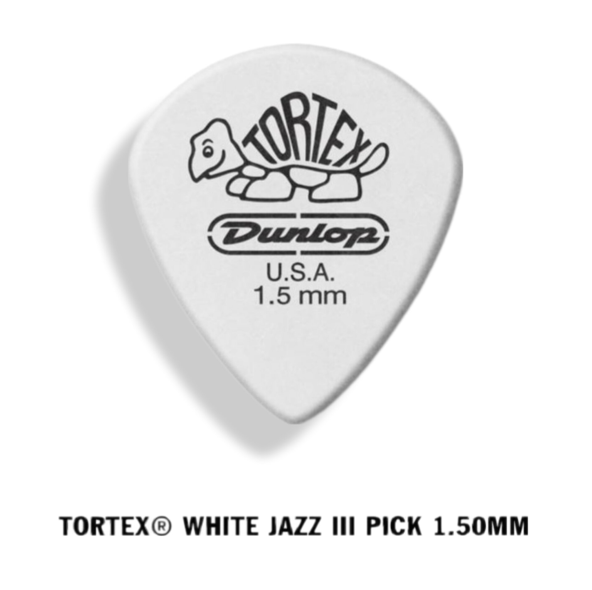PICK Jim Dunlop TORTEX WHITE JAZZ III แท้ U.S.A.100ปิ๊กกีตาร์(เต่าขาว ...