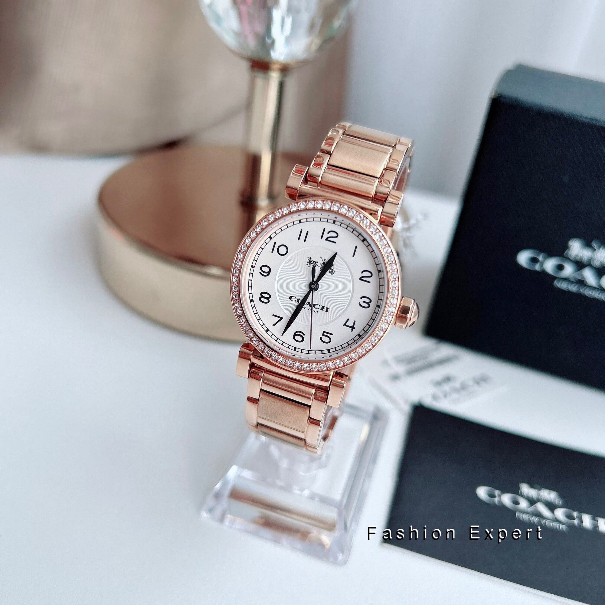 นาฬิกาข้อมือผู้หญิง COACH MADISON CRYSTAL WATCH 14503578 ขนาด 34 มม ...