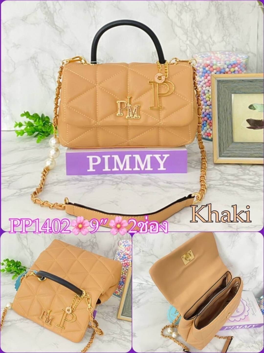 #Pimmy???? กระเป๋าสะพายแบรนด์แท้????งานสวยดูแพงมาก ทรงโคโค่หนังนุ่ม ชน ...