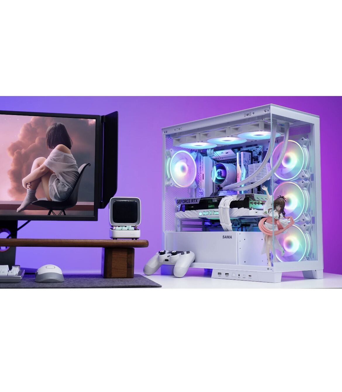 SAMA เคส MATX mini ขนาด 360 มม.เคส PC GAMEMER คูลเลอร์เหลวเคสเล่นเกม ...