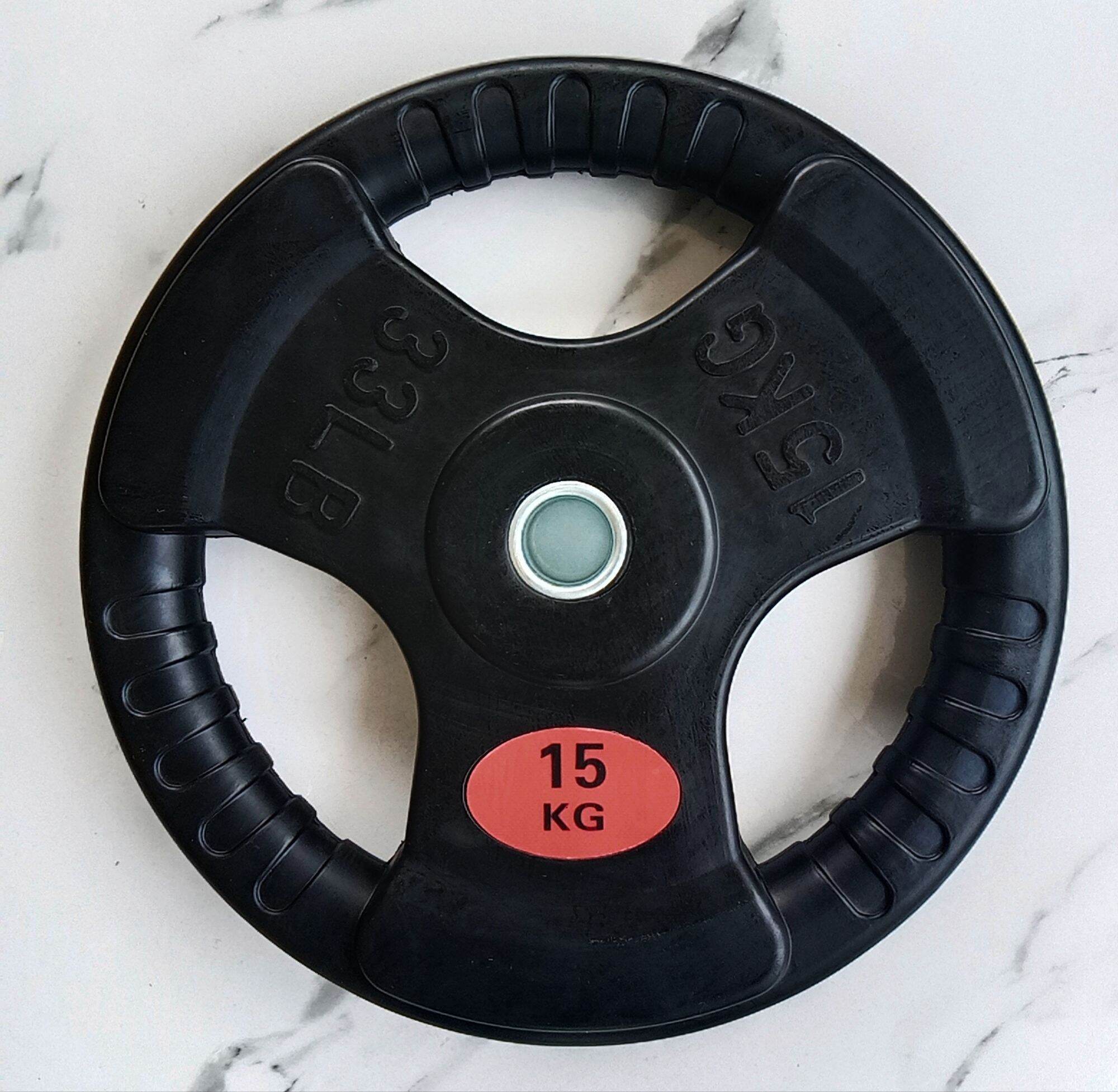 ส่งฟรี????แผ่นน้ำหนักหุ้มยาง1นึ้ว 15kg = 2แผ่น - Atom Fitness - ThaiPick