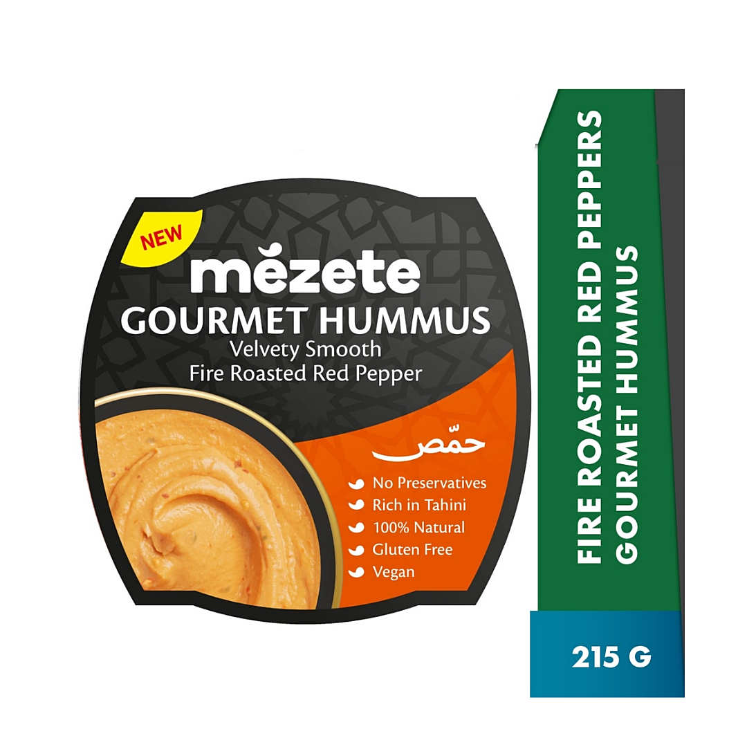 Mezete Gourmet Hummus Fire Roasted Red Pepper Dips 215g (Halal ...