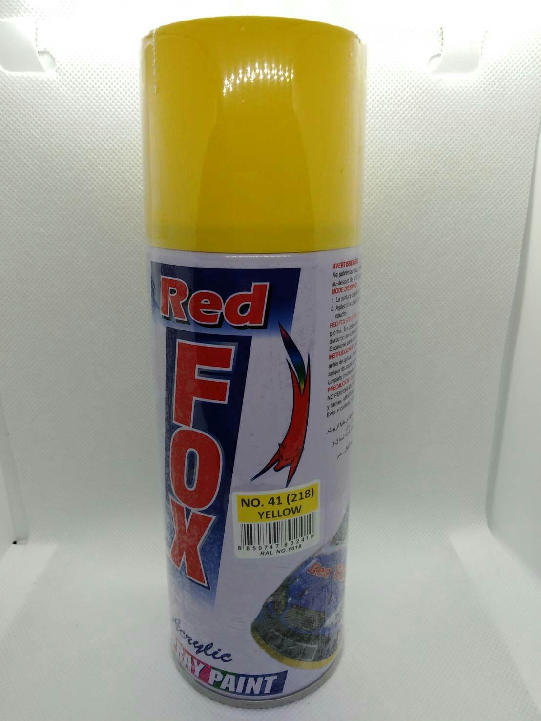 Red Fox acrylic spray paint no.41(218) yellow สีสเปรย์ เรดฟ็อก สีเหลือง ...