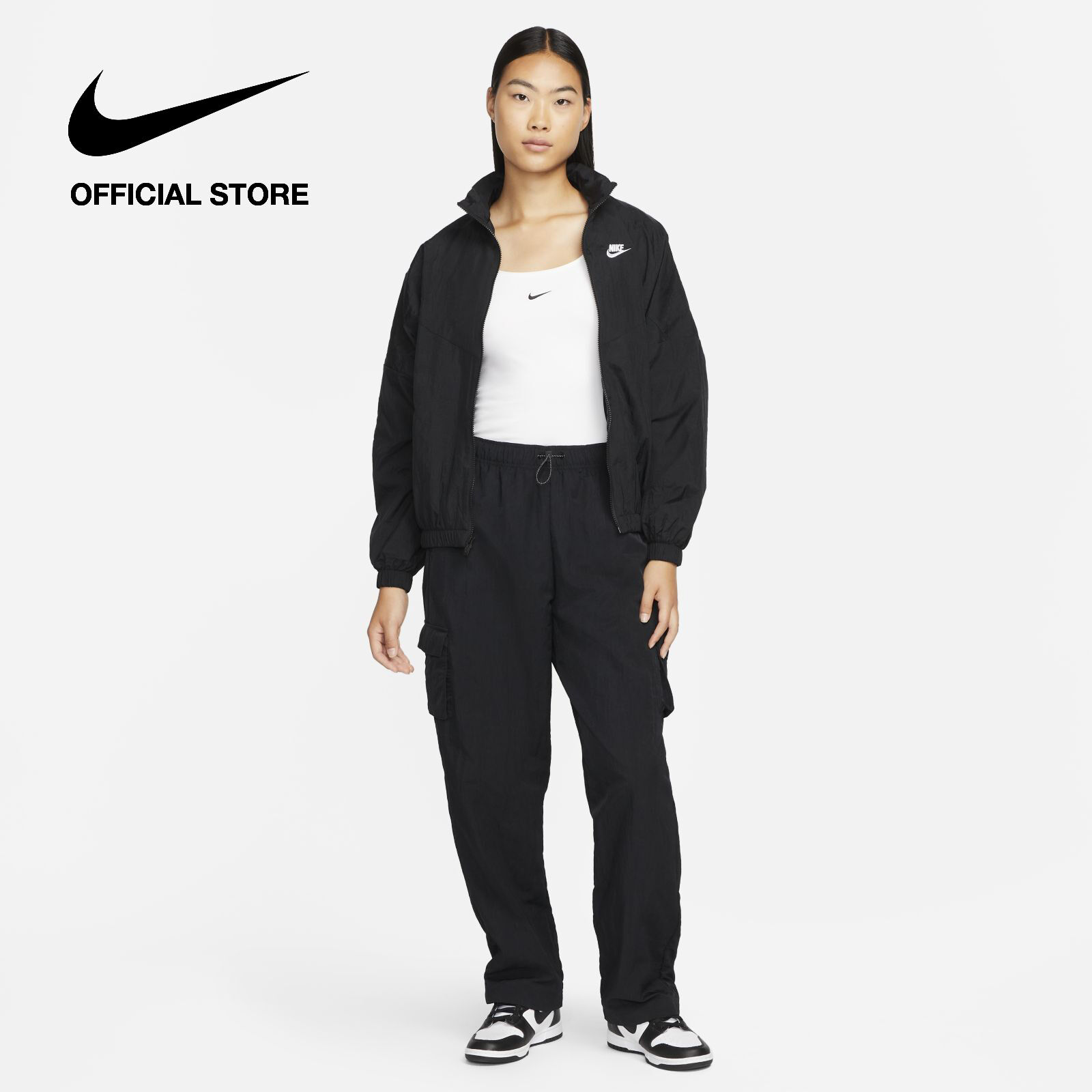 Nike Womens Sportswear Essential Windrunner Jacket - Black - Nike ...