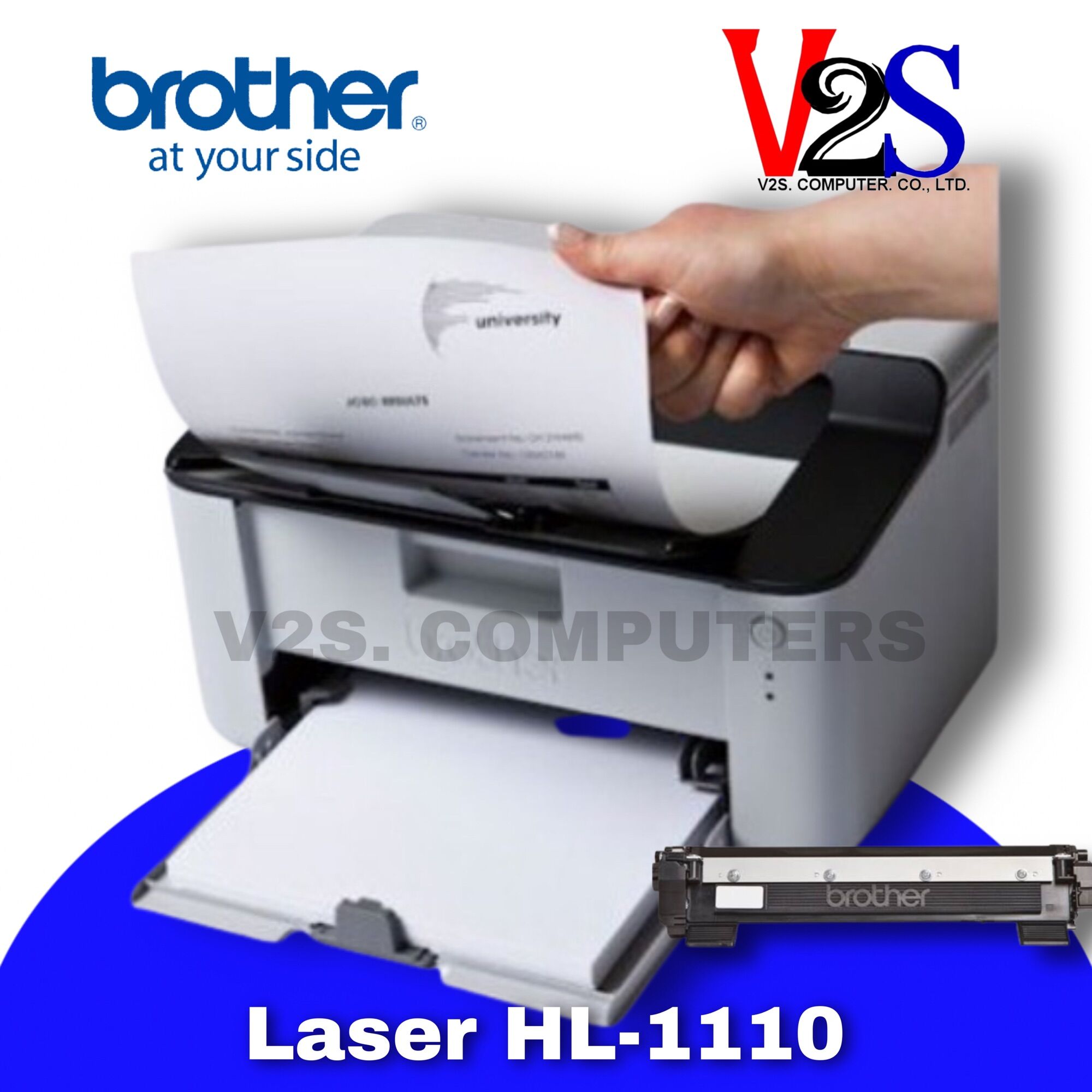 Printer Brother Laser รุ่น HL-1110 เครื่องปริ้นเตอร์เลเซอร์ดำ พร้อมหมึก ...