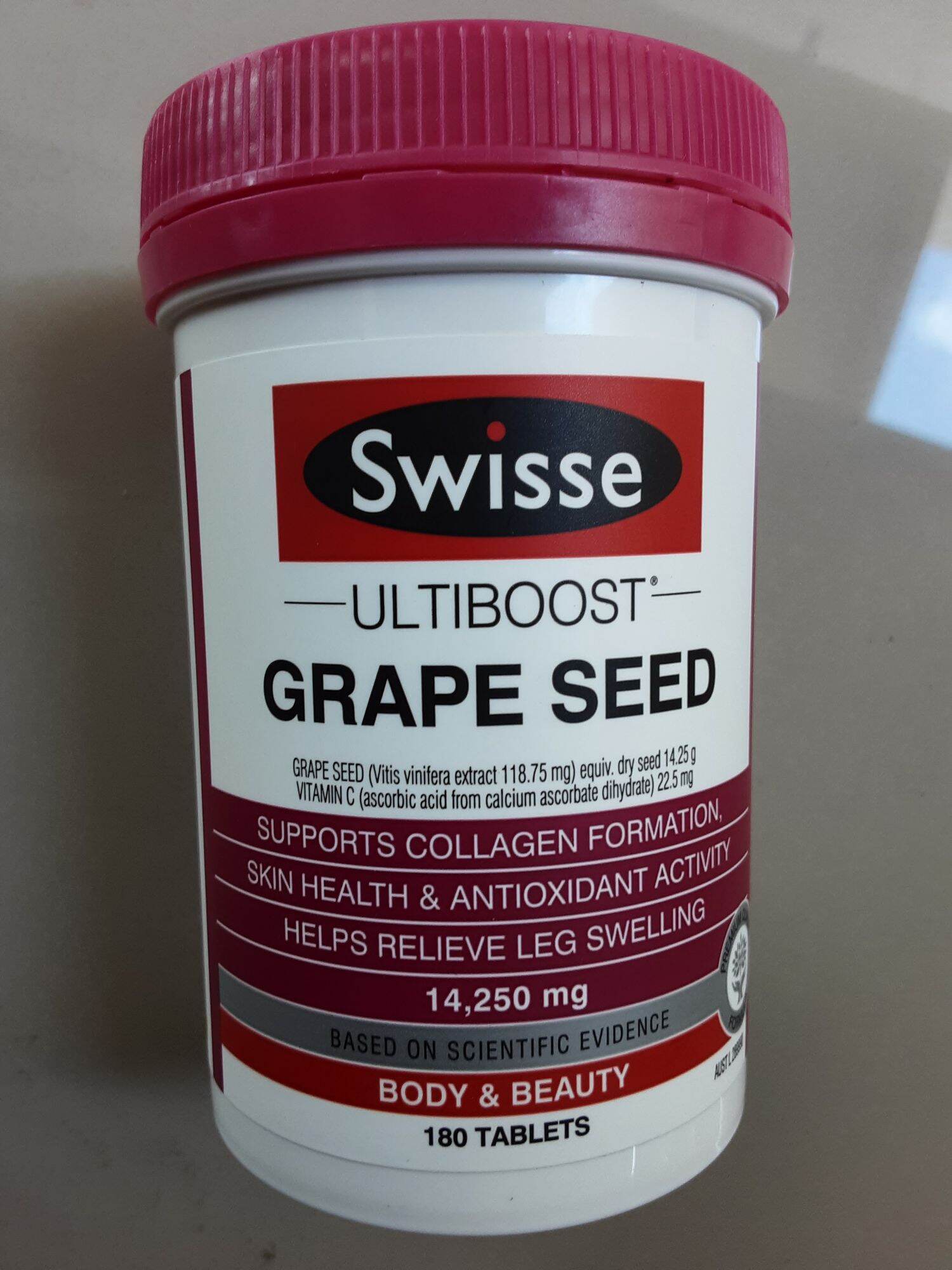 Swisse Ultiboost Grape Seed 14250mg 300 Tablets สวิส อาหารเสริมเกรปซีด ...