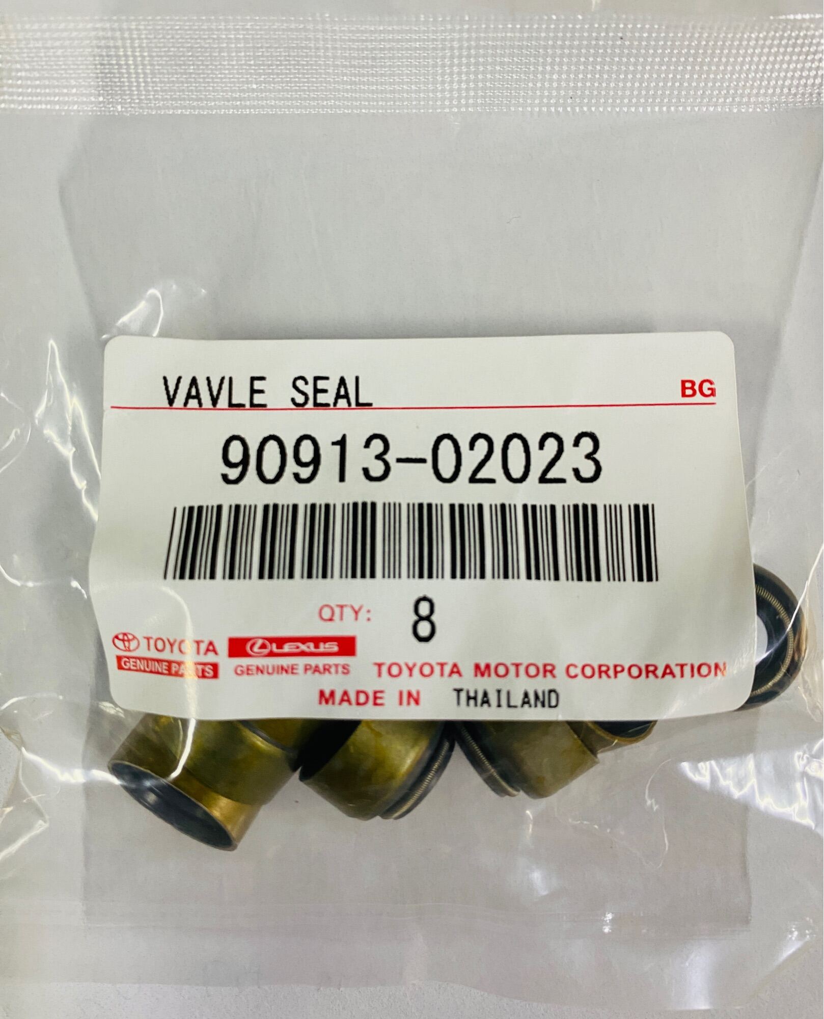 ซีลหมวกวาล์ว TOYOTA MTX 2LII 3L 8V รหัสสินค้า 90913-02023 (1 ชุด 8 ตัว ...