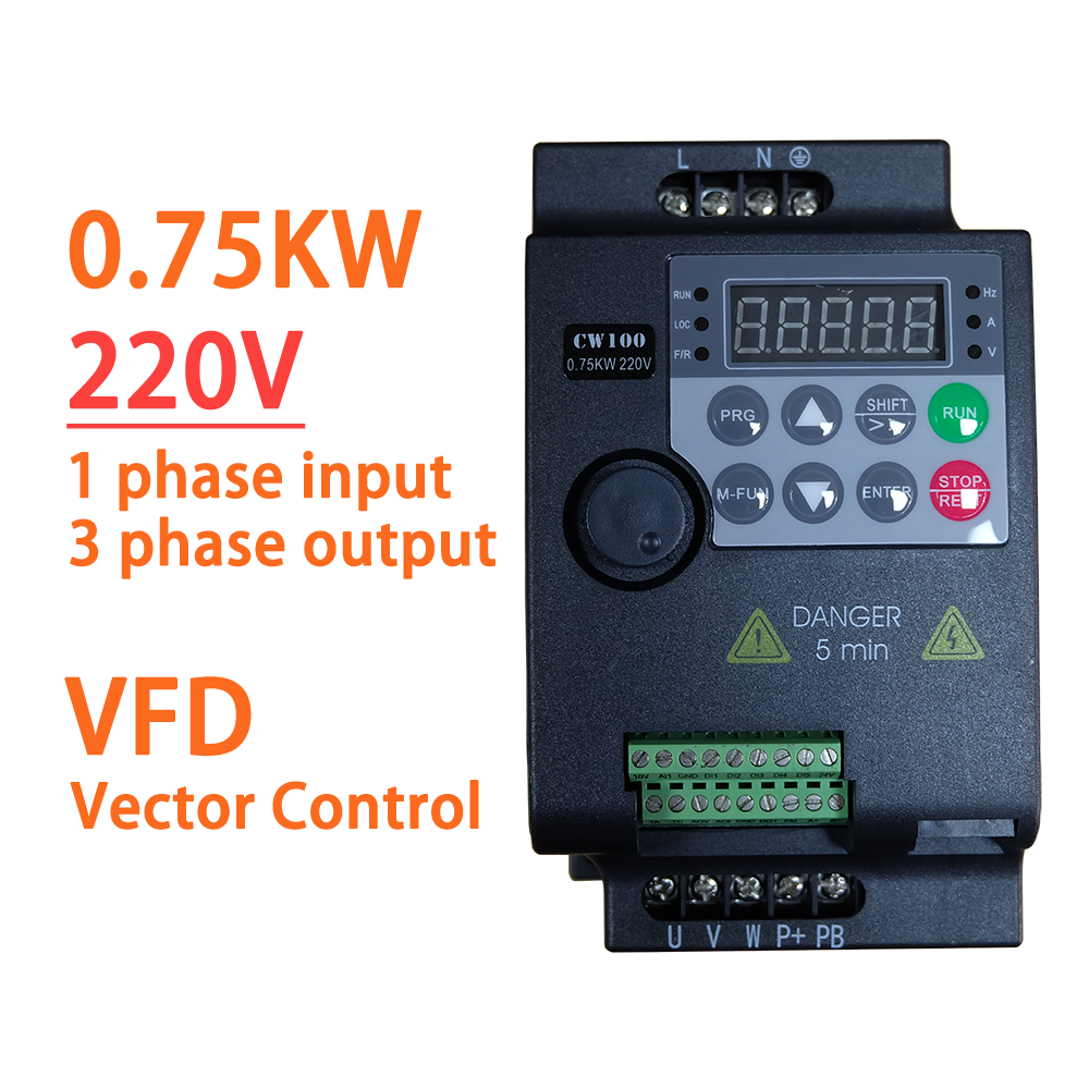 220V 0 75KW/1 5KW/2.2KW 1HP/2HP/3HP ประหยัด Mini VFD Variable Frequency ...