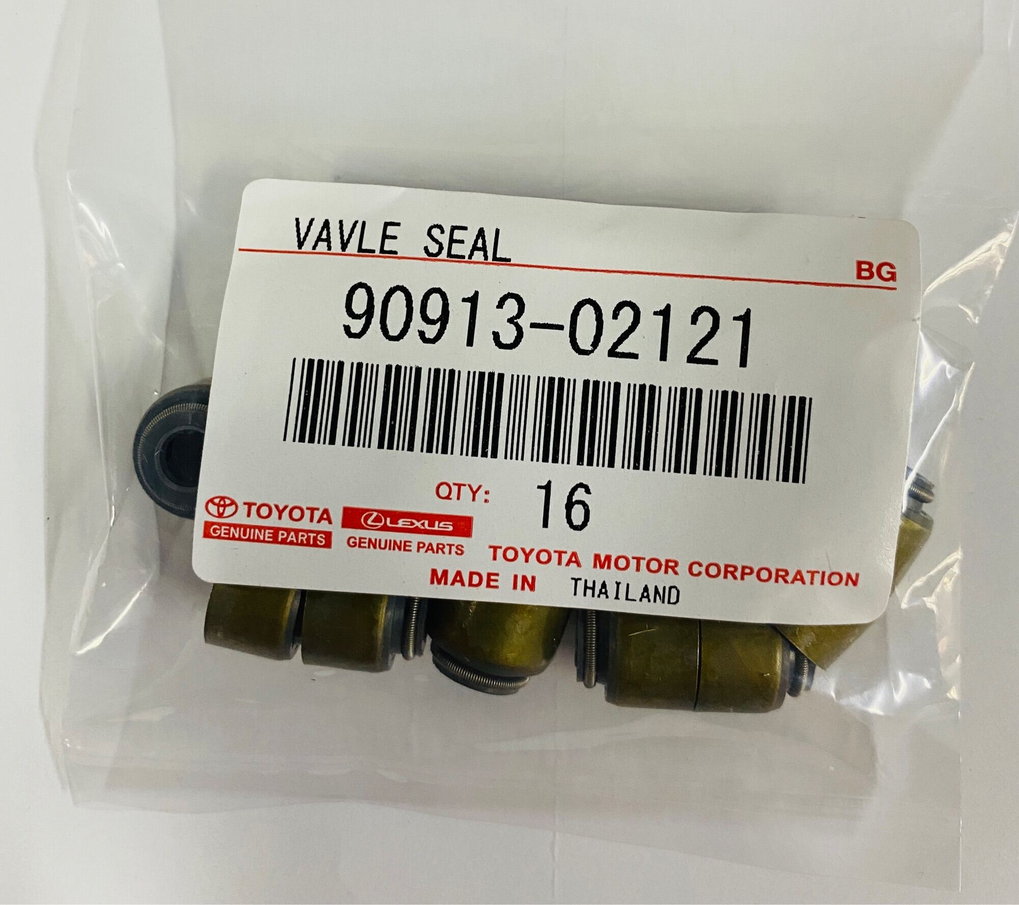 ซีลหมวกวาล์ว TOYOTA TIGER, D4D, 1KD (1 ชุด 16 ตัว) รหัสสินค้า 90913 ...