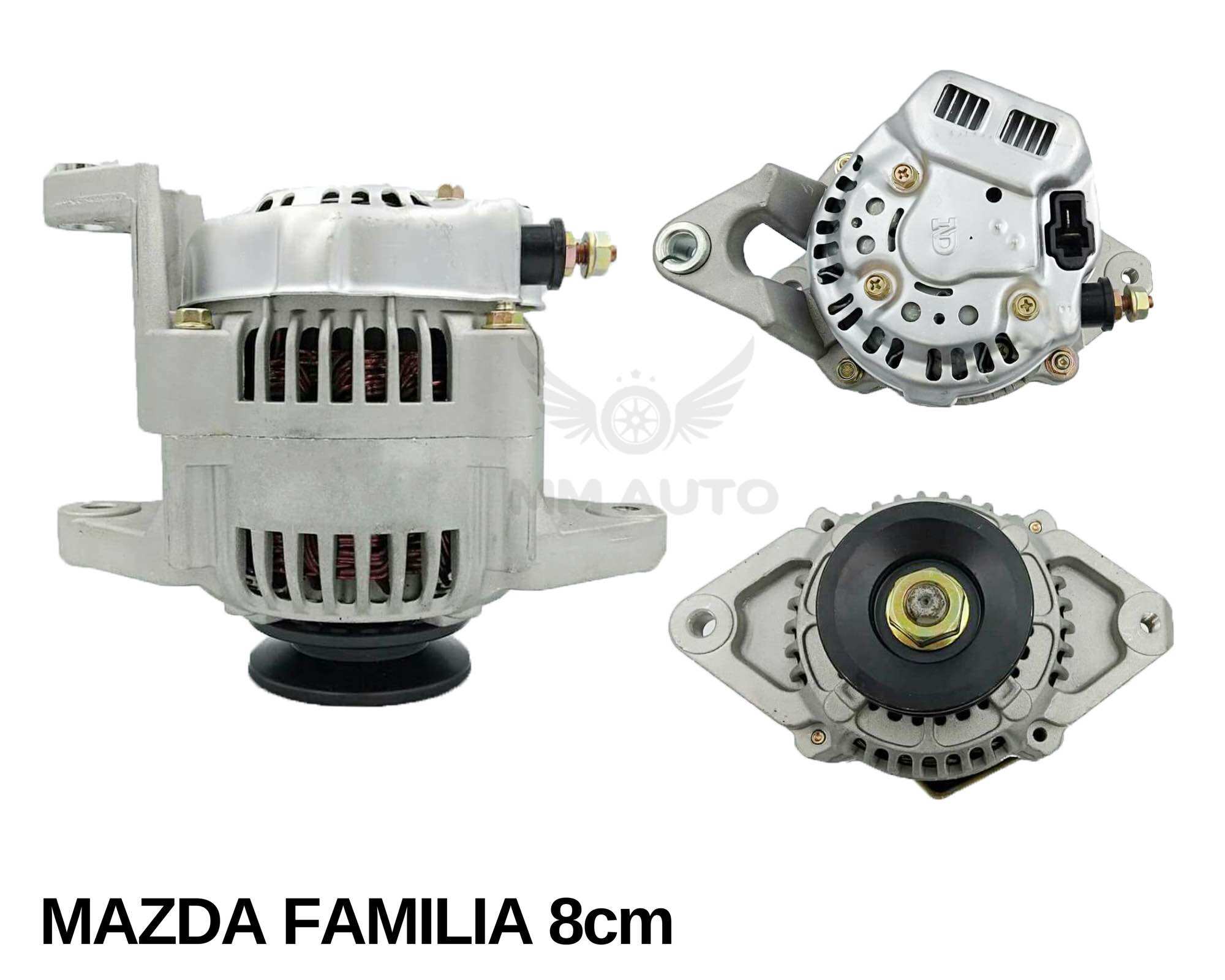 ไดชาร์จ MAZDA FAMILIA ขากว้าง 8ซม.ใส่รถไถ KUBOTA, YANMAR (สินค้า Built ...