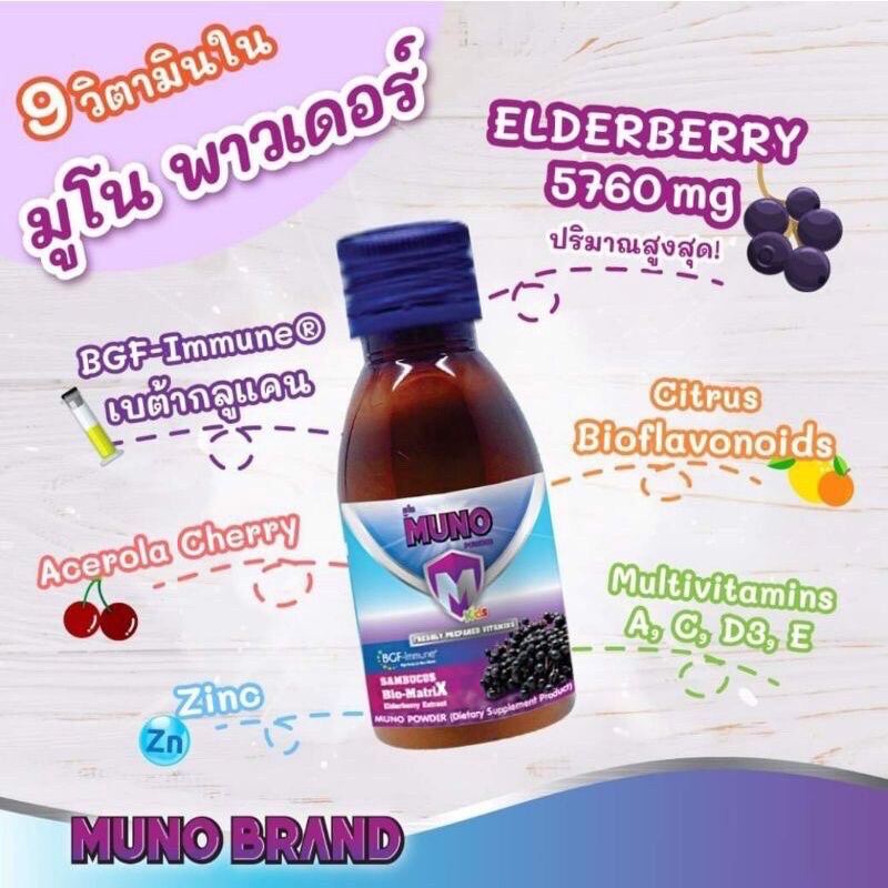 Muno powder kids 28g วิตามินเพิ่มภูมิคุ้มกันสำหรับเด็ก - Bono ...