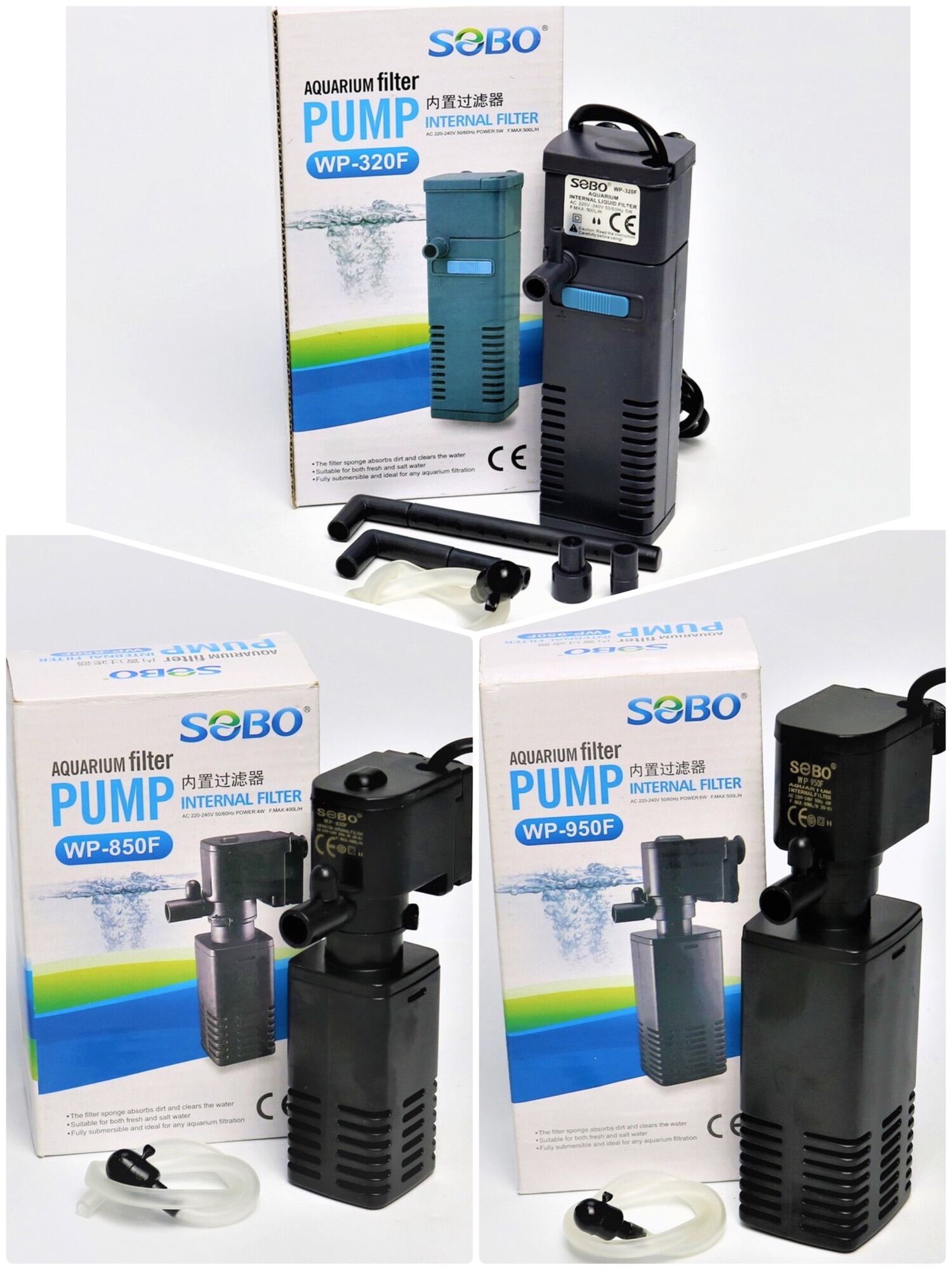 ส่งไว ปั๊มน้ำพร้อมกระบอกกรอง Aquarium Internal Filter SOBO WP-320F WP-850F WP-950F ของแท้ คุณภาพ ...