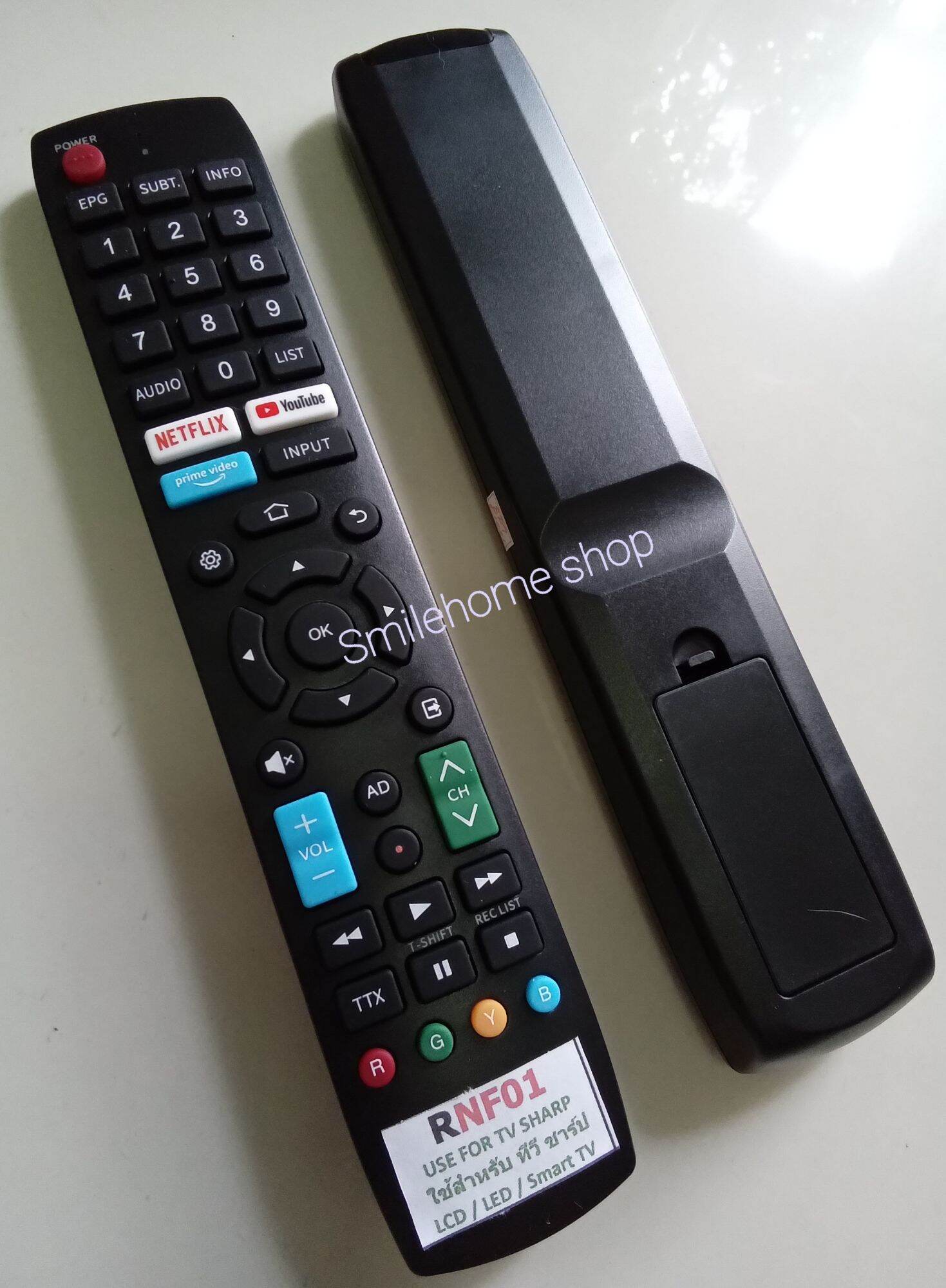 รีโมททีวี LED SHARP รุ่น RNF 01 ใช้ได้กับรุ่น 4T-C55CJ2X , 2T-40CE1X ( 4 K,HDR,SMART TV ...