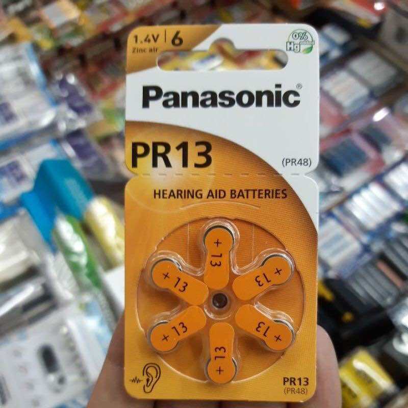 (แพคเกจEU) ถ่านเครื่องช่วยฟัง Panasonic 13 PR13 A13 PR48 แพค6ก้อน 1.4V ของใหม่ ของแท้ Made in ...