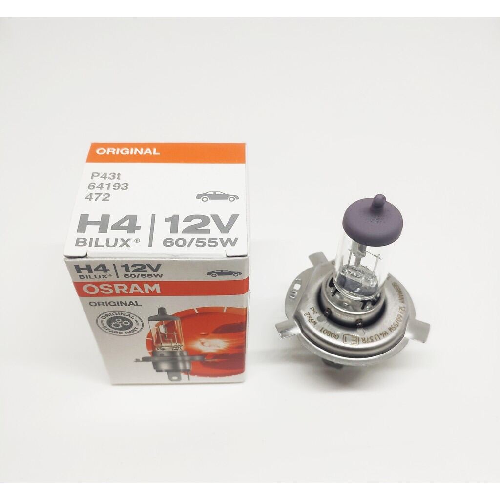 หลอดไฟ H4 12V 60/55W Osram แท้100%1หลอดไฟหน้าH4 - เก๋ อะไหล่ยนต์ - ThaiPick