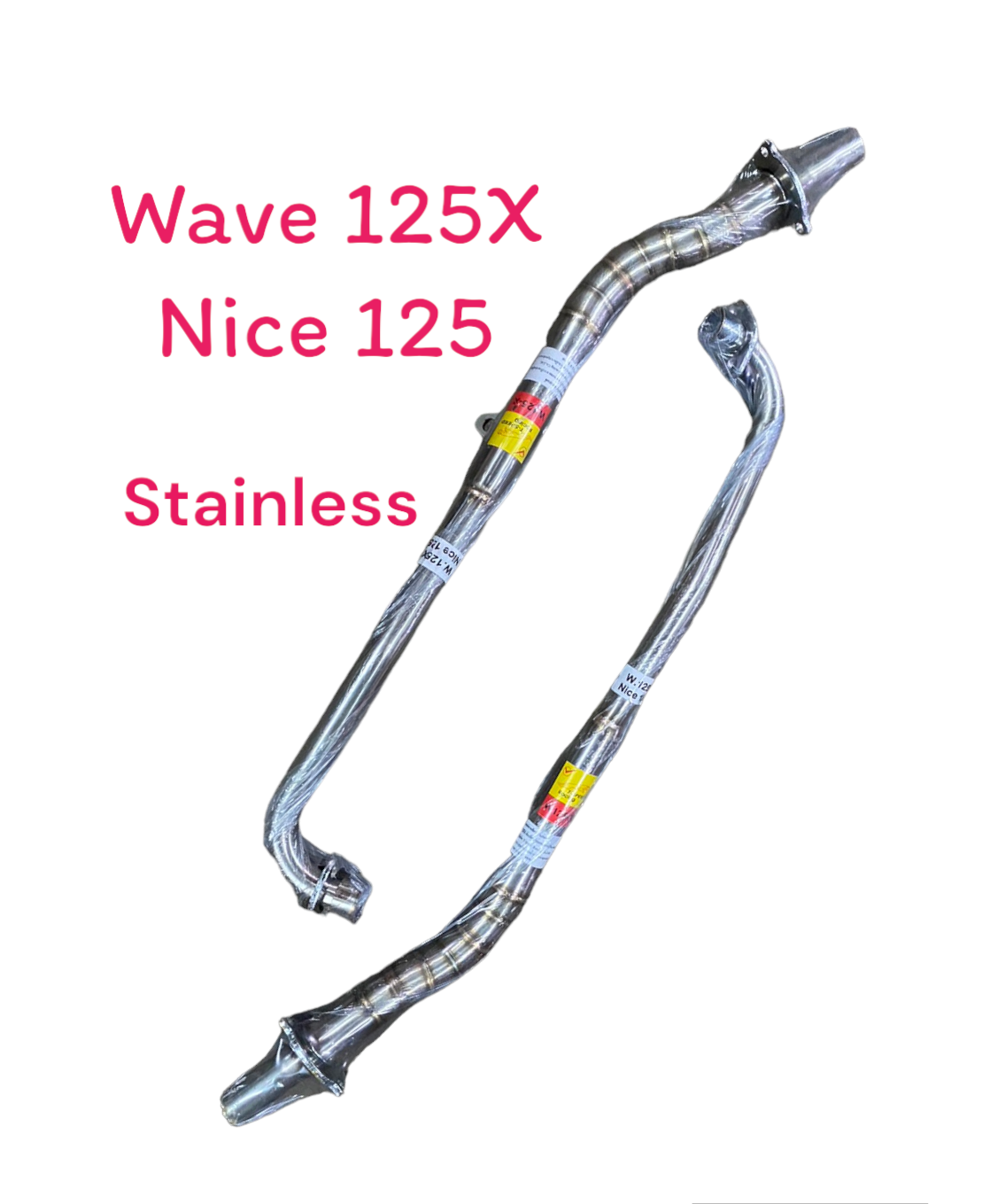 คอท่อ Wave 125X / Nice 125 ยาวใส่ปลายเดิม Stainless ลายปล้อง | Lazada.co.th