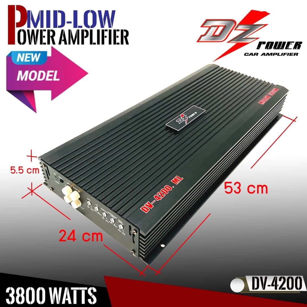 [ ลดพิเศษ ]พาวเวอร์แอมป์รถยนต์ DZ POWER รุ่นDV-4200 สุดยอดพาวเวอร์แอมป์ขับลำโพงเสียงกลาง-ซับได้ ...