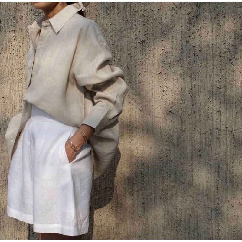 PLOWBRANDS-TL0001 เชิ้ตOversize กระดุมหน้า ชายด้านหน้าตรง ชายด้านหลัง ...