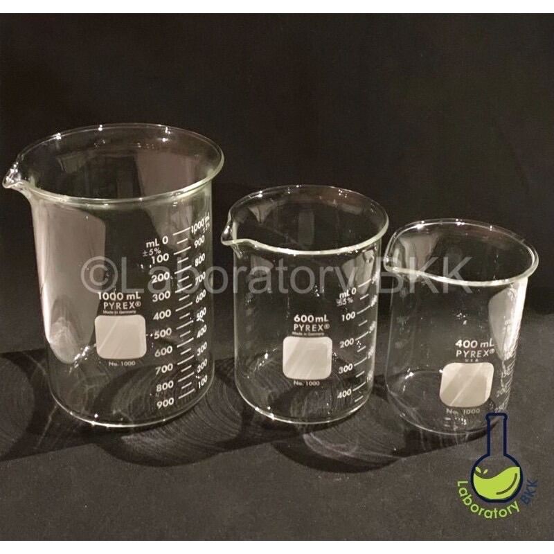 บีกเกอร์แก้ว Pyrex เยอรมัน🇩🇪 พร้อมส่งทุกขนาดจำนวนมาก beaker 400 ml 600 ...