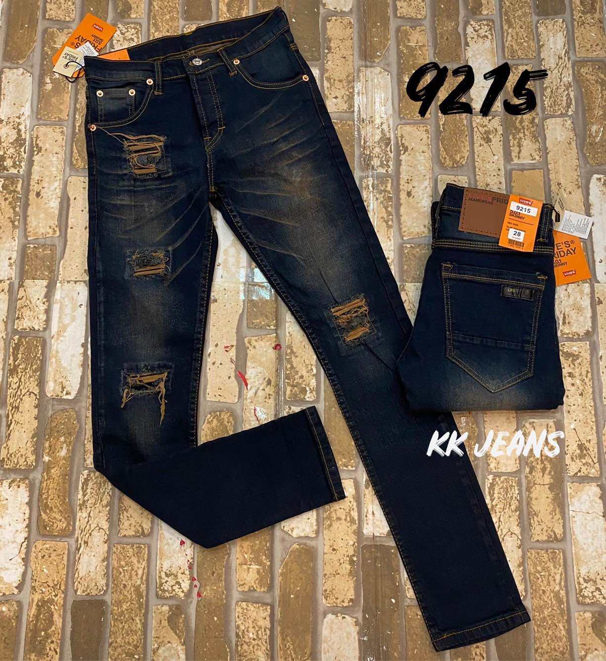 สินค้าพร้อมส่ง ขาเดฟสกินนี่ แต่งขาดหลอก ผ้ายืด นุ่ม ใส่สบาย no.9215 ...