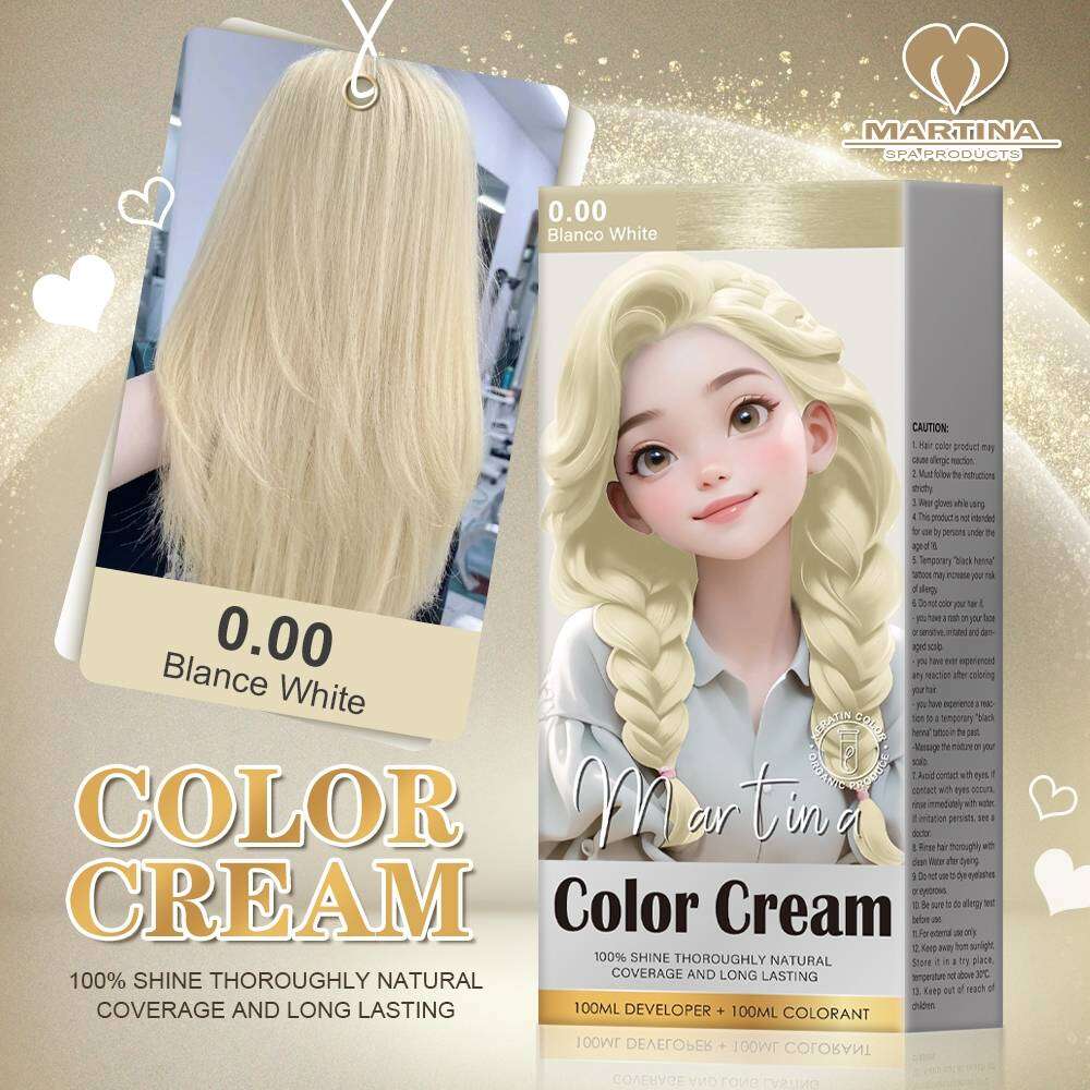 MARTINA COLOR CREAM Hair 0.00 สีเคลียร์ เพิ่มความสว่าง / Blance White 🌟 ...