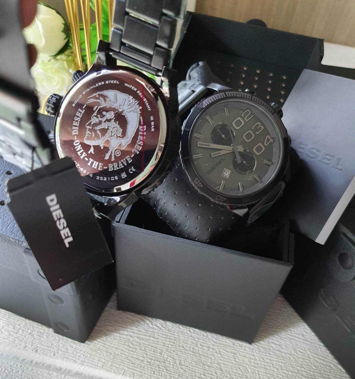 3890.- Diesel Men's Double Down 48 Chronograph Gunmetal Stainless Steel ...