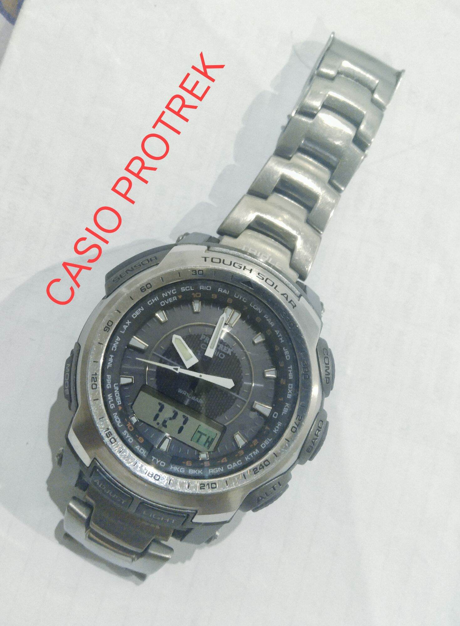 นาฬิกา CASIO PROTREK PRG 510T TOUGH TITANIUM สภาพ 90% แบตเตอรี่ใหม่ ...