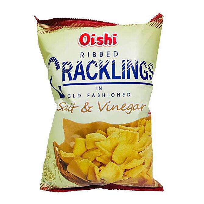 Oishi Ribbed Cracklings Salt & Vinegar 90g - PALENGKE SHOP - ThaiPick