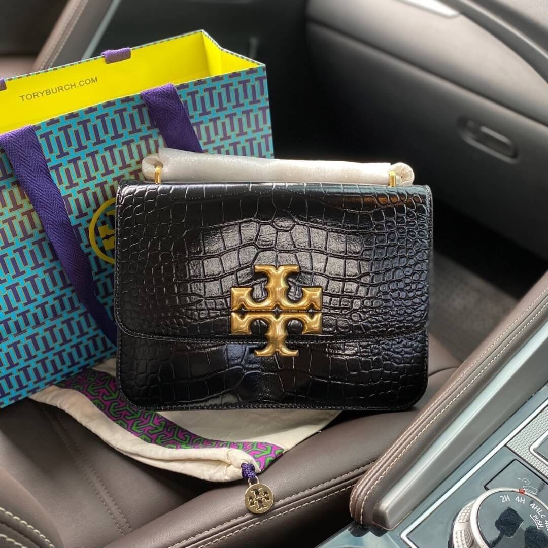 งานช็อป ???? Tory Burch Eleanor Crocodile-Embossed Chain Shoulder Bag ...