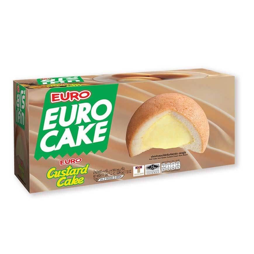 Euro Cake Custard 17 g x 12 Pcs.ยูโร่ คัสตาร์ดเค้ก 17 กรัม แพ็ค 12 ชิ้น ...