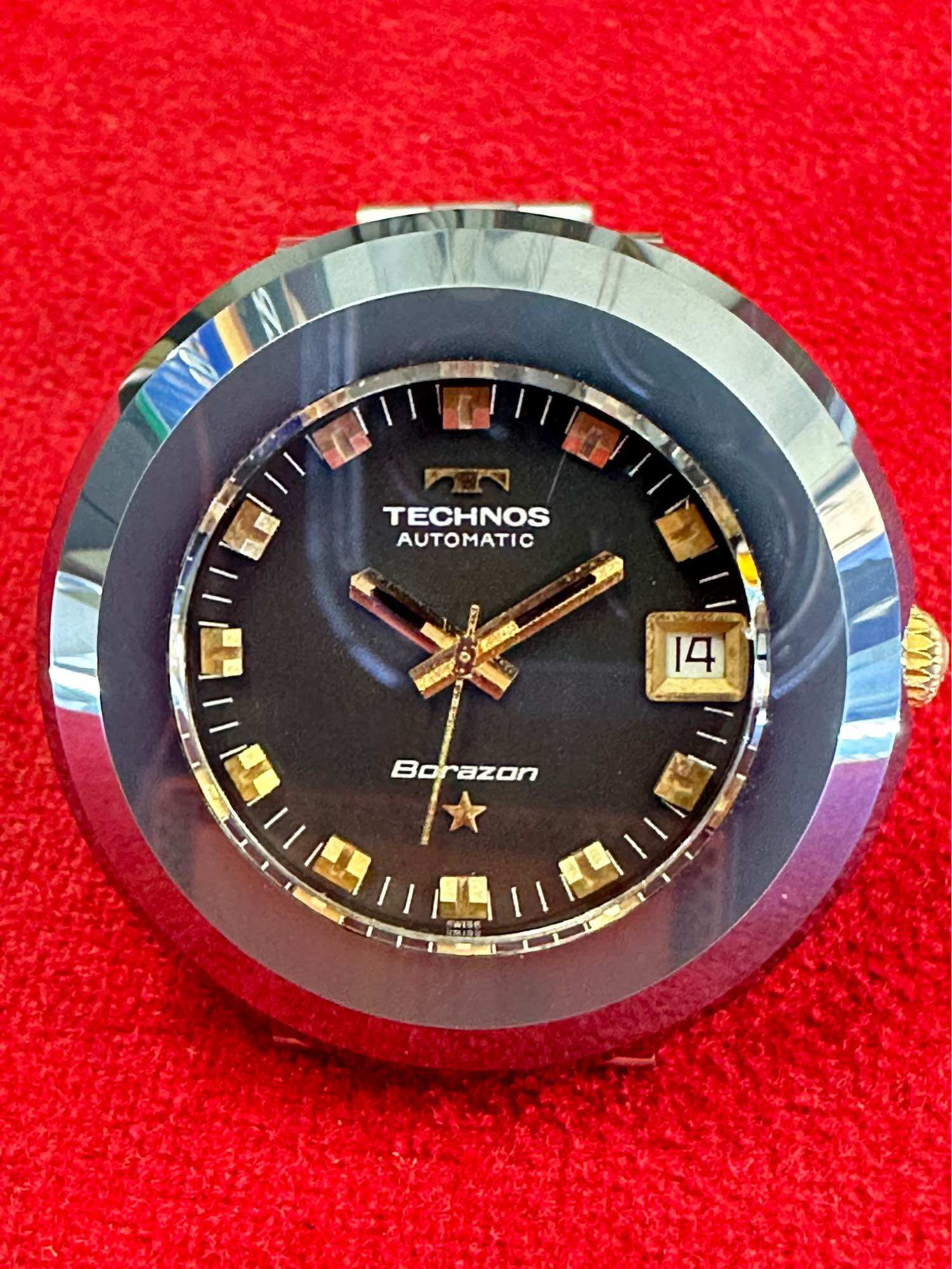 TECHNOS Borazon 25 jewels Automatic ตัวเรือนคาไบร์ท นาฬิกาผู้ชาย มือสองของแท้ | Lazada.co.th