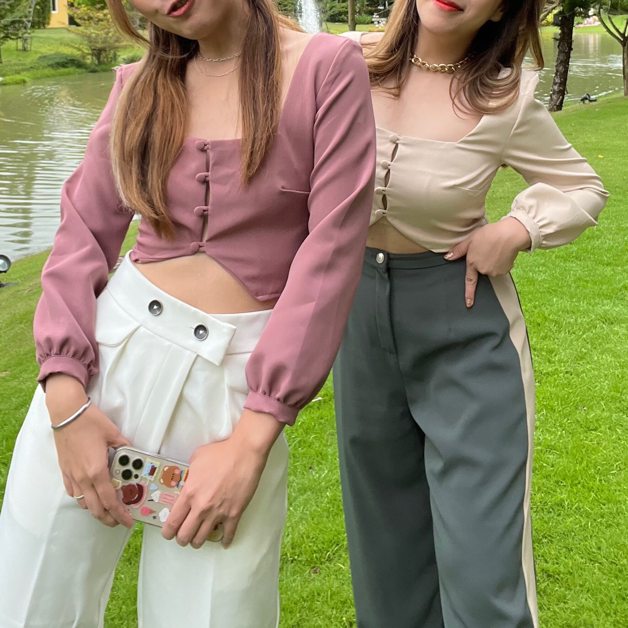 WARAN Crop Top เสื้อครอปสั้น แขนยาว สี Pink Dahlia - Warm.studioth ...