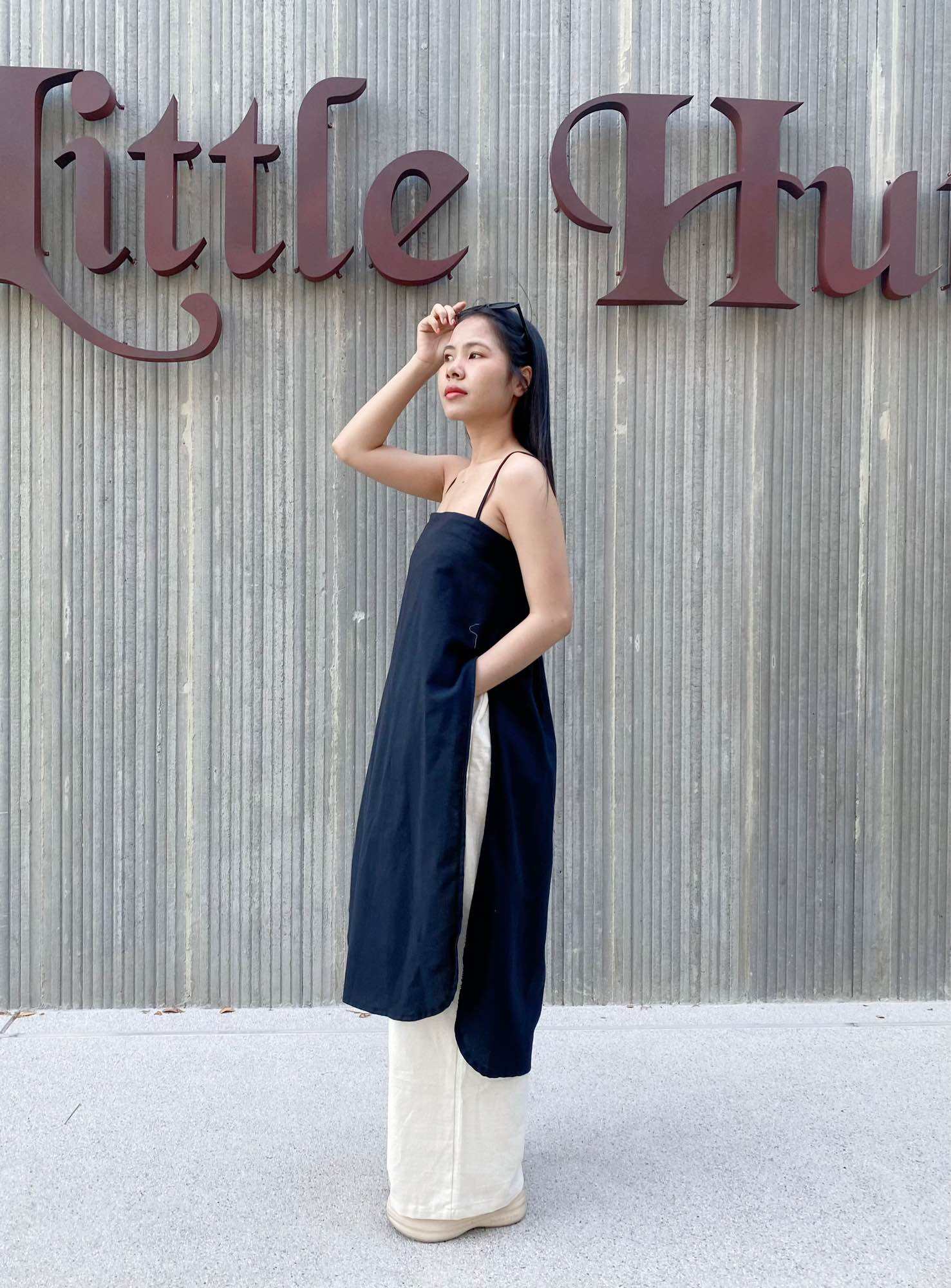 ชุดผ้าฝ้าย BY PHAKA : เสื้อสายเดี่ยวตัวยาวพร้อมผ้าโพกผม สายปรับได้ | Lazada.co.th