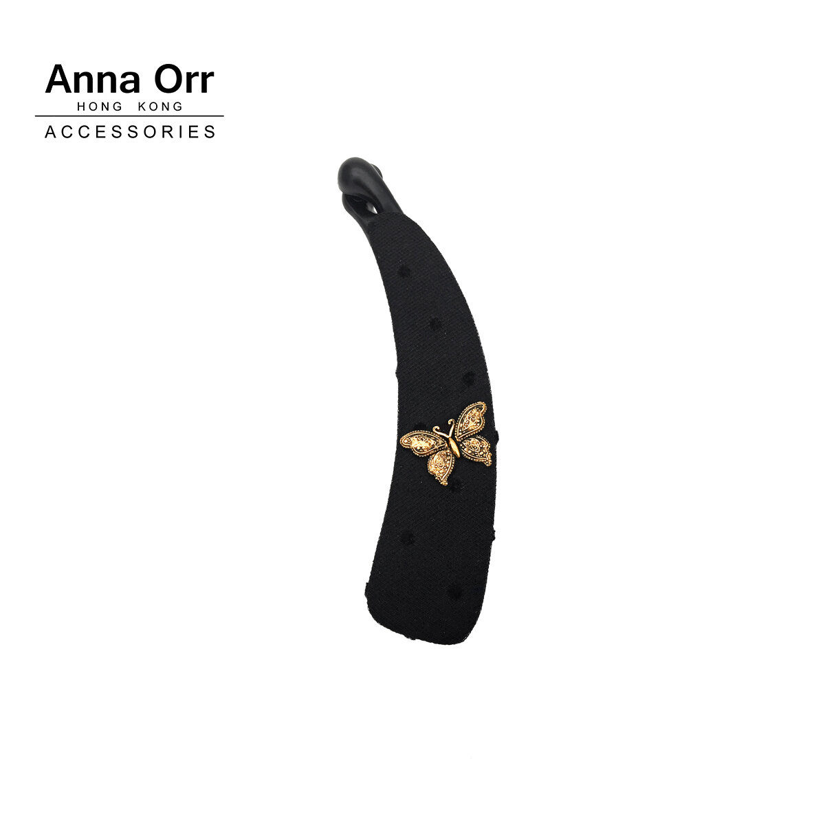 Anna Orr เครื่องประดับผมแบรนด์ผีเสื้อสีทองลูกไม้สีดำคลิปกล้วยกิ๊บติดผม ...