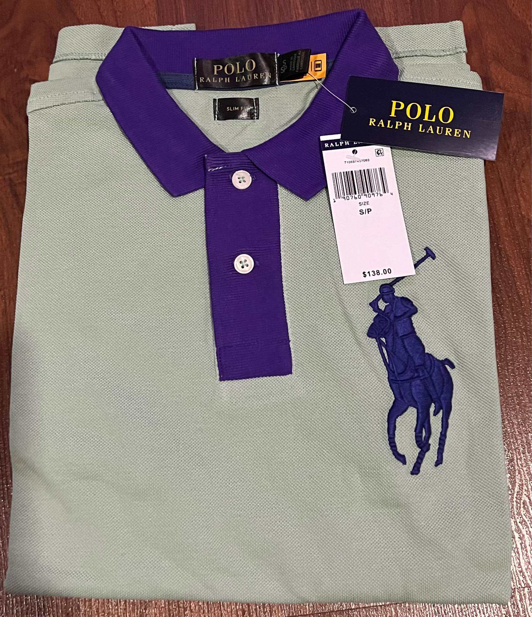 Polo Ralph Lauren Men Big Pony Polo-Shirt Slim Fit เสื้อโปโลเชิ้ตแขนสั้น ผู้ชาย โปโล ราล์ฟ ลอเรน ...