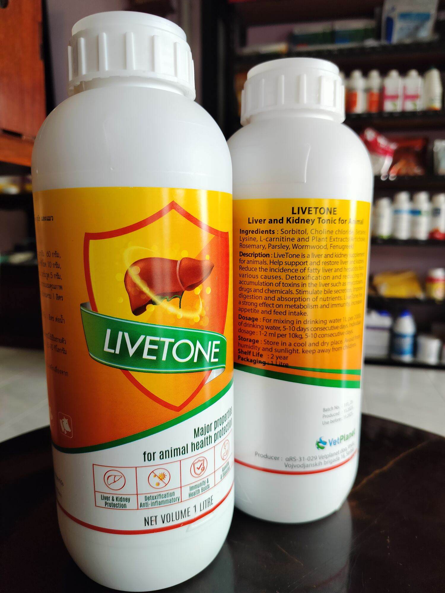 ลีฟโทน Livetone บำรุงตับและไตสำหรับไก่ เป็ด สุกร โค สุนัข แมว | Lazada ...