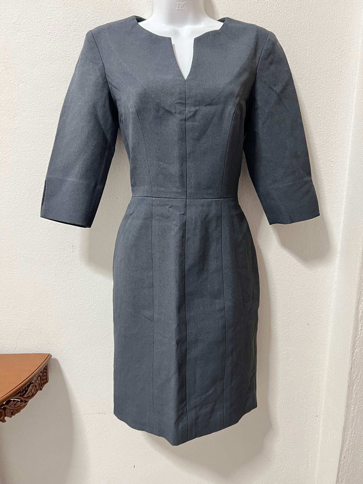 ชุดเดรสทำงาน เเขนกระบอก สีเทา ทรงสวย size 32-26-36 - Kwaofang story ...