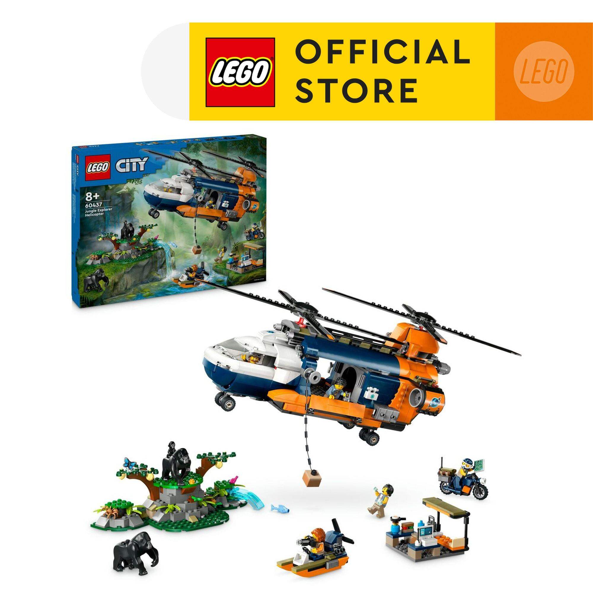 LEGO City 60437 Jungle Explorer Helicopter at Base Camp (881 Pieces ...