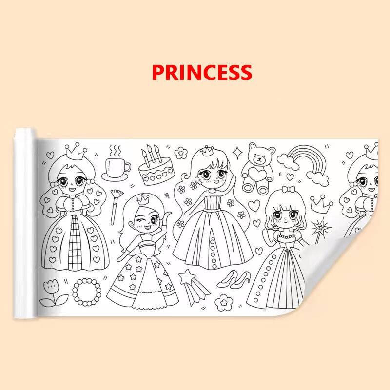 ม้วนกระดาษวาดรูปสำหรับเด็กแบบทำมือม้วนกระดาษเติมเหนียวสำหรับเด็ก Kertas