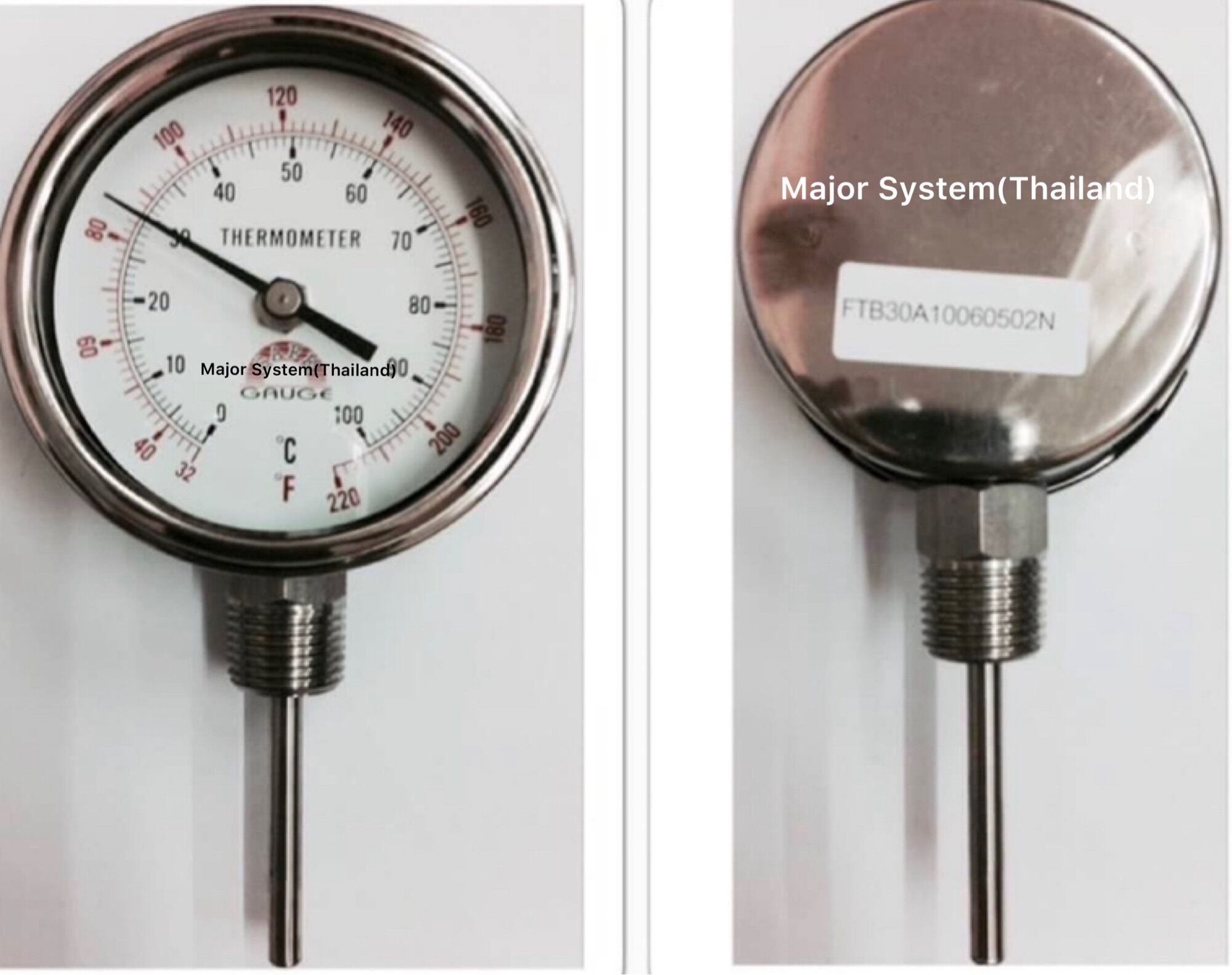 SAFE GAUGE Thermometer เกจวัดอุณหภูมิแบบมีก้าน เกจวัดอุณหภูมิหน้าปัด 3 ...