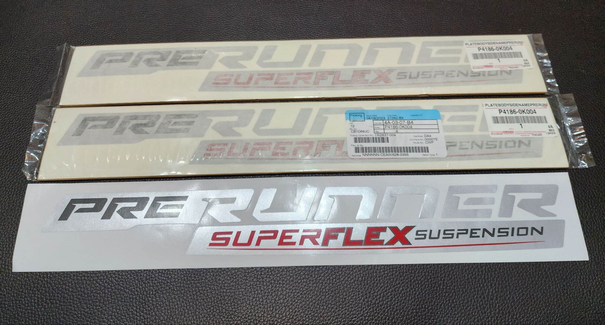 ของแท้ PRERUNNER SUPERFLEX SUSPENSION สติกเกอร์ สีบรอน์-แดง ติดข้างท้าย ...