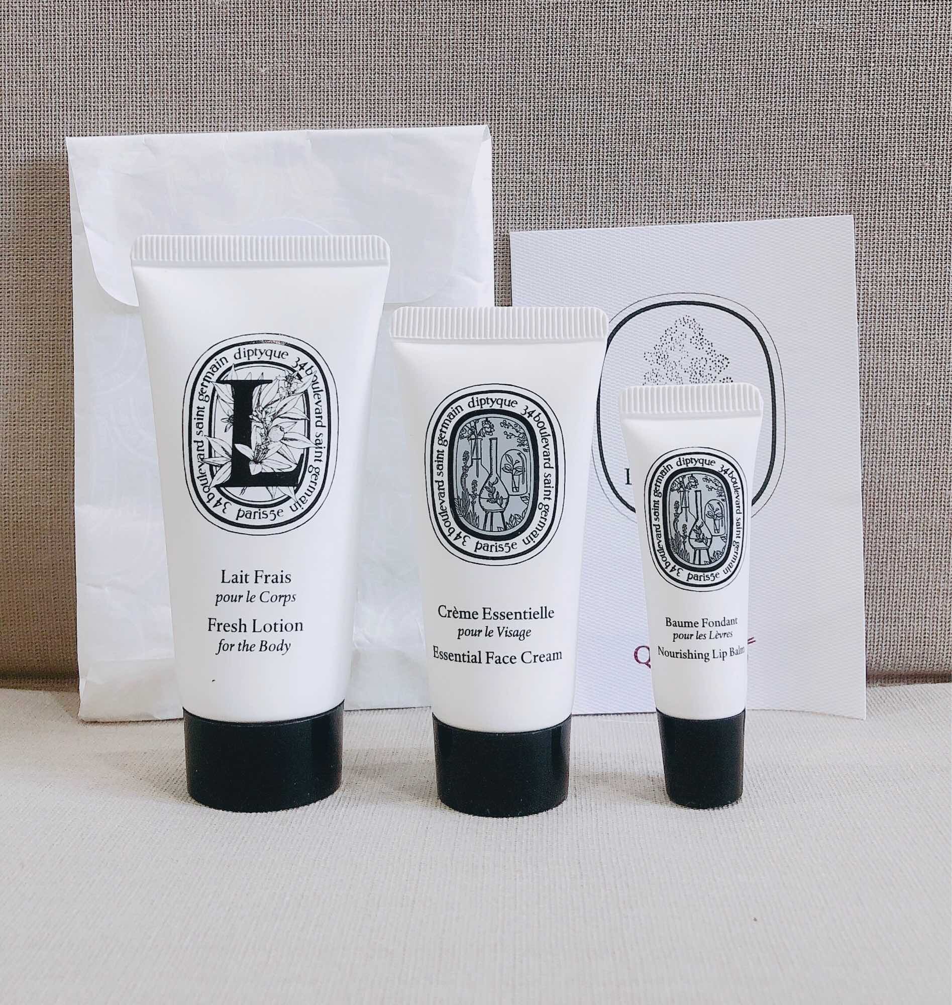 Diptyque travel set ชุดผลิตภัณฑ์บำรุงผิว จาก Diptyque Qatar Airways Kit ...