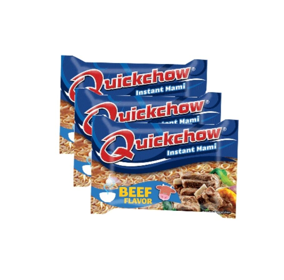 (SET OF 3) Quickchow Instant Mami Beef Flavor 55g (Exp. Date 28 Aug ...