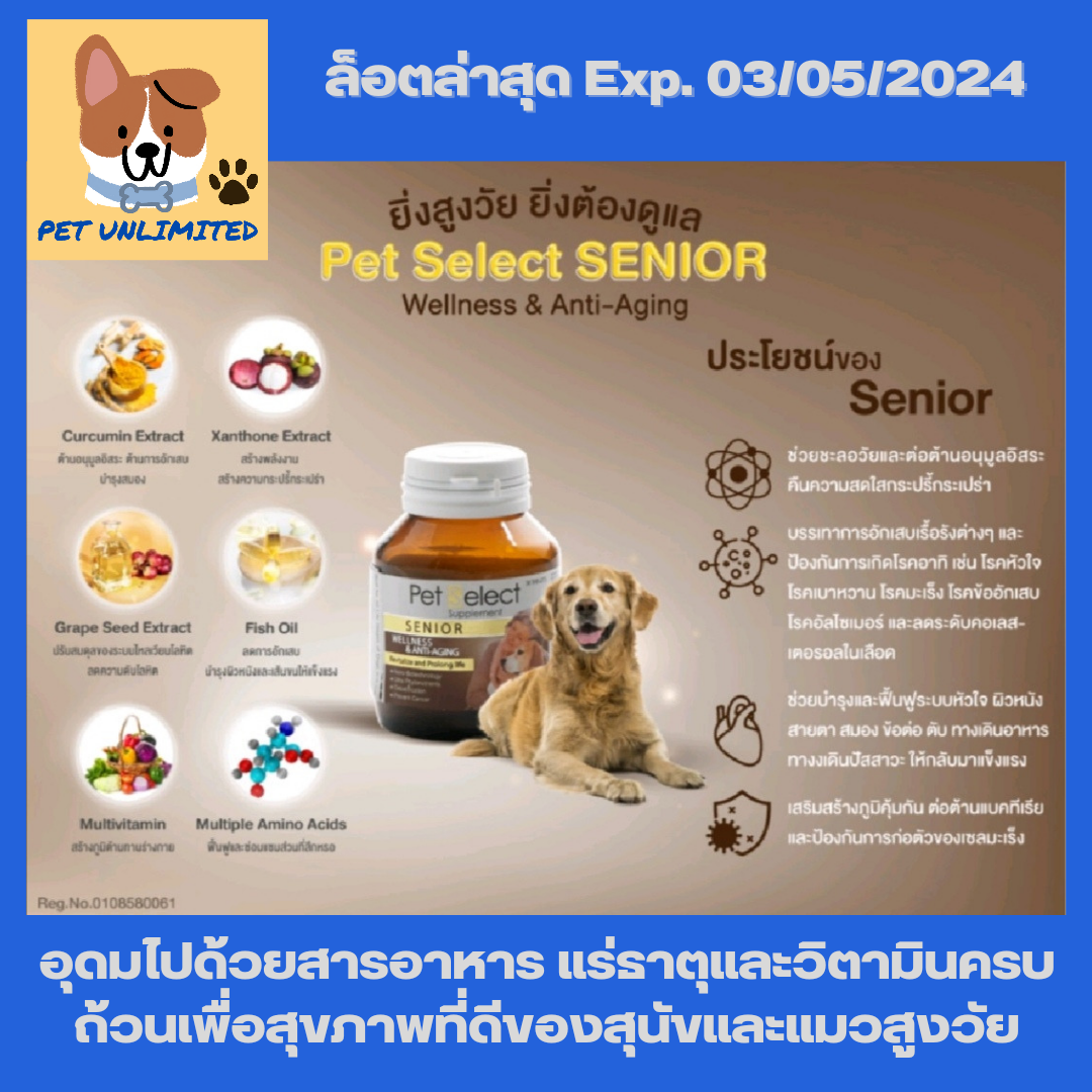 เครดิตเงินคืน10Pet Select Senior อาหารเสริมที่พัฒนามาเพื่อสุนัขและแมว ...